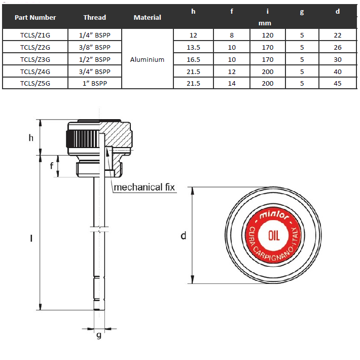 Mintor Threaded Filler Breather with Dipstick - BSPP | Newland Fluid Power