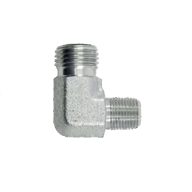 90 Degree Elbow Block - NPT-Male X ORFS-Male Adaptors | Newland Fluid Power